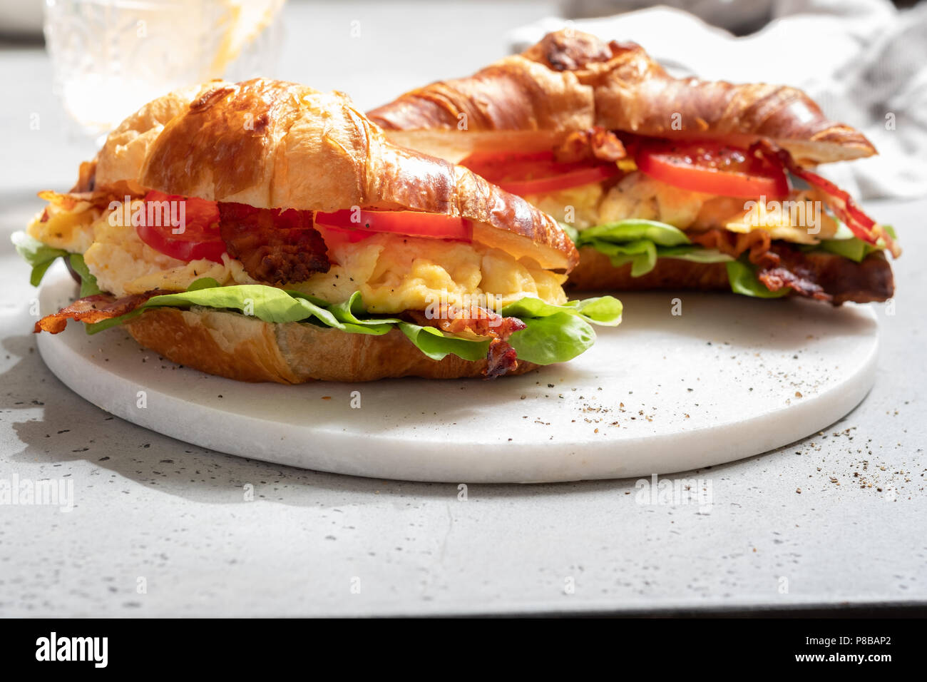 BLT bacon lettuce tomato sandwich croissant Stock Photo - Alamy