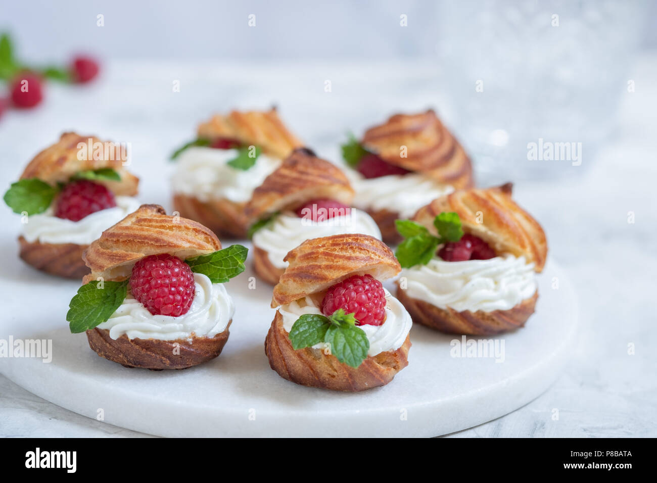 Raspberry profiterole hi-res stock photography and images - Alamy