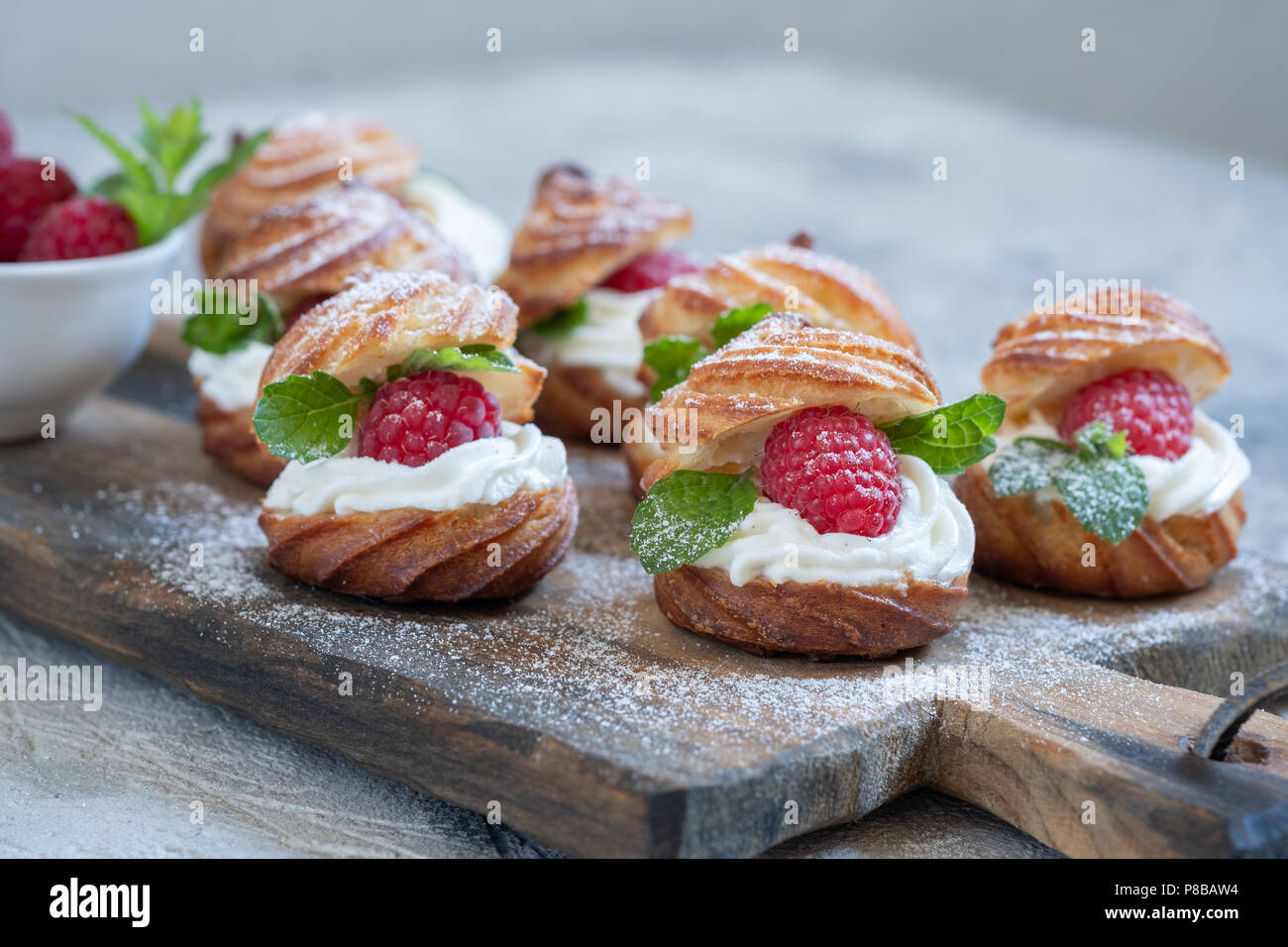Raspberry profiterole hi-res stock photography and images - Alamy