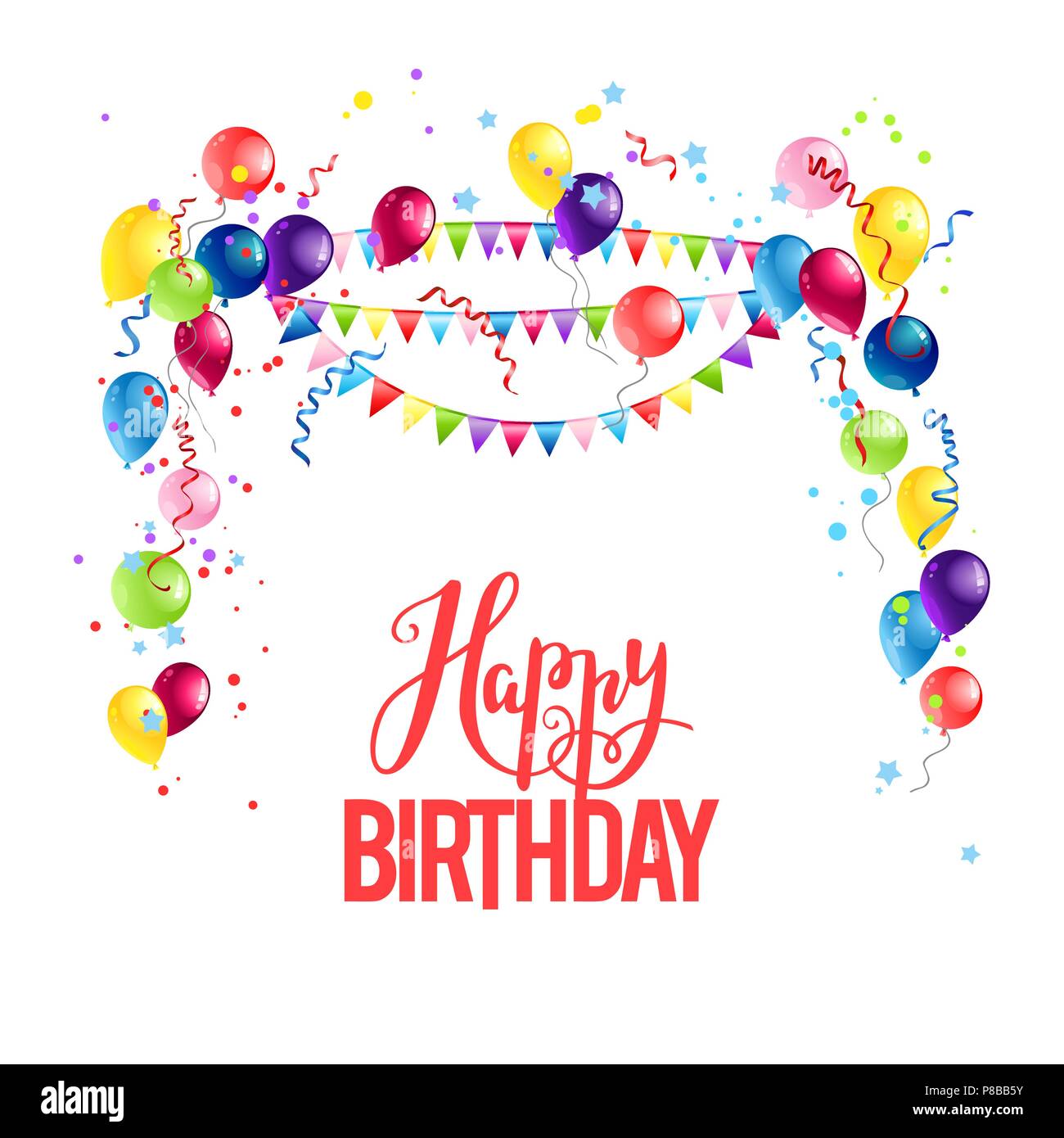 Birthday background balloons frame hi-res stock photography and images ...