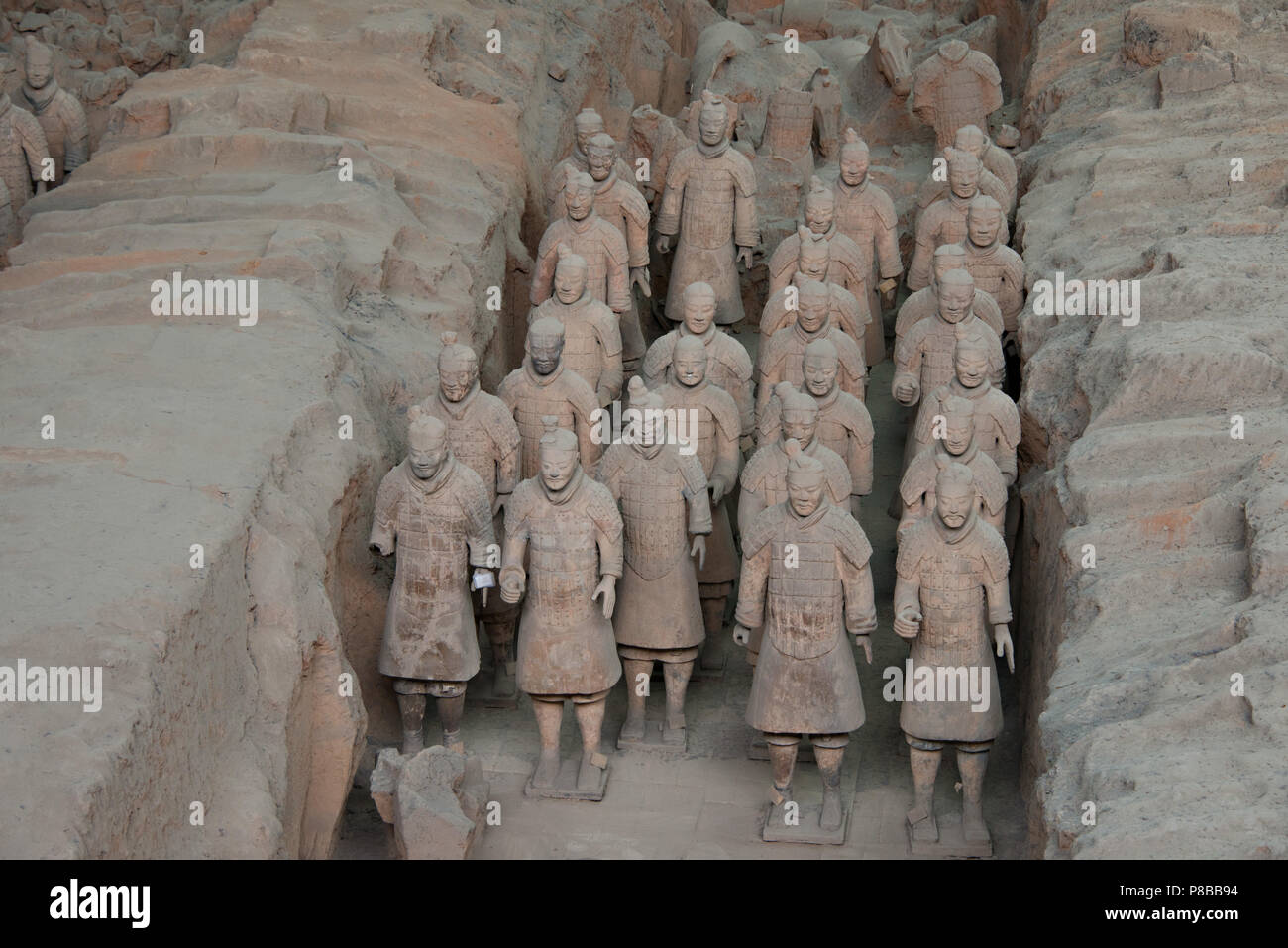 Terracotta Army sculptures at the museum of Qin Terra Cotta warriors ...
