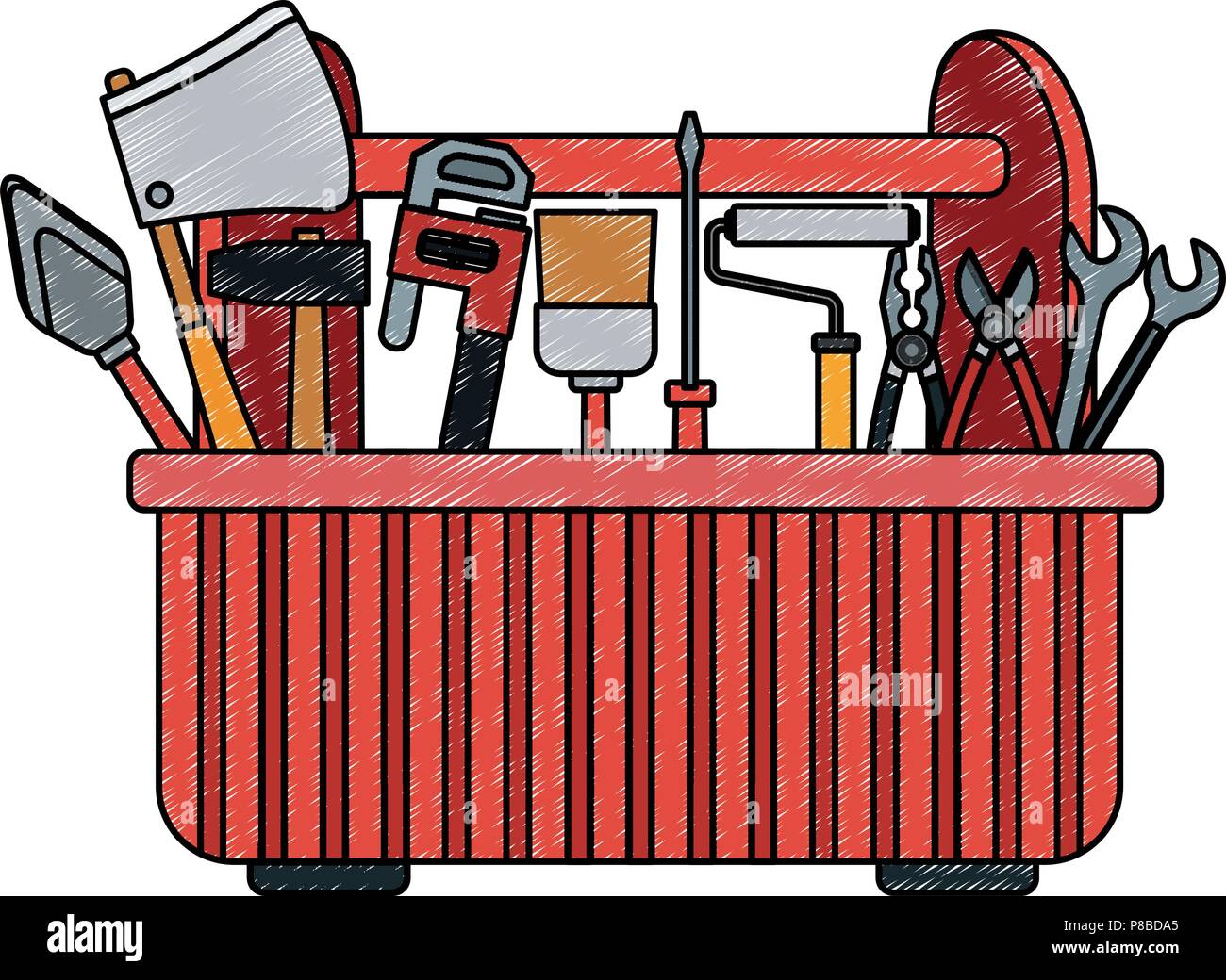 Construction tool inside box scribble Stock Vector Image & Art - Alamy
