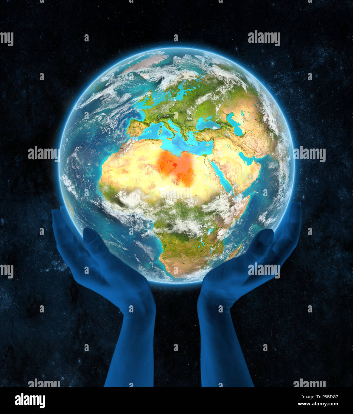 Libya 3d earth in space hi-res stock photography and images - Alamy