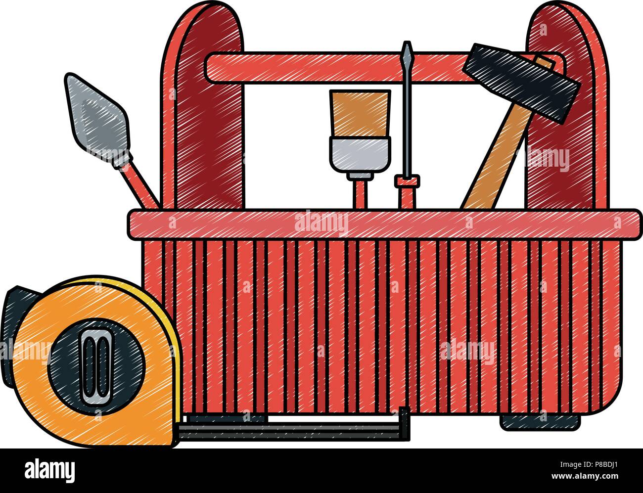 Construction tools inside box scribble Stock Vector Image & Art - Alamy
