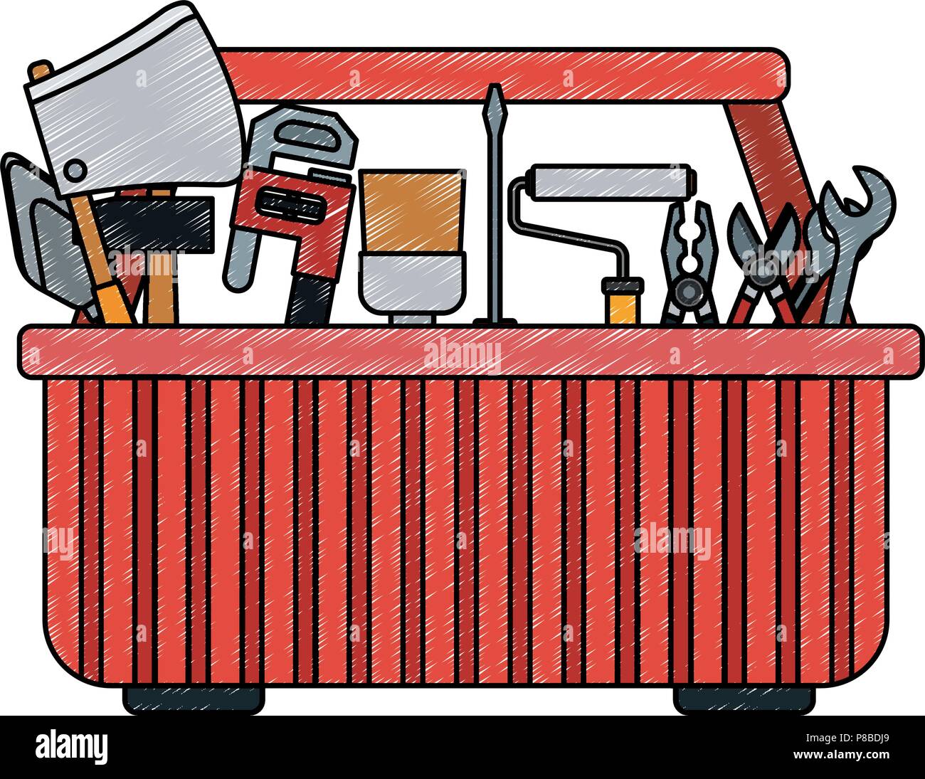 Construction tool inside box scribble Stock Vector Image & Art - Alamy