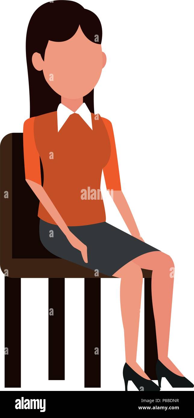 Business woman seated at chair Stock Vector Image & Art - Alamy