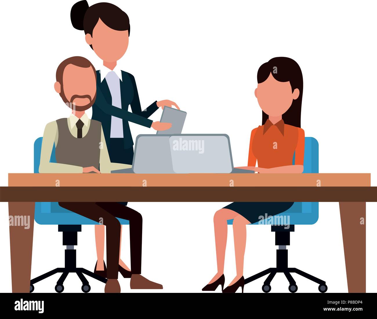 Business people working documents laptop Cut Out Stock Images ...
