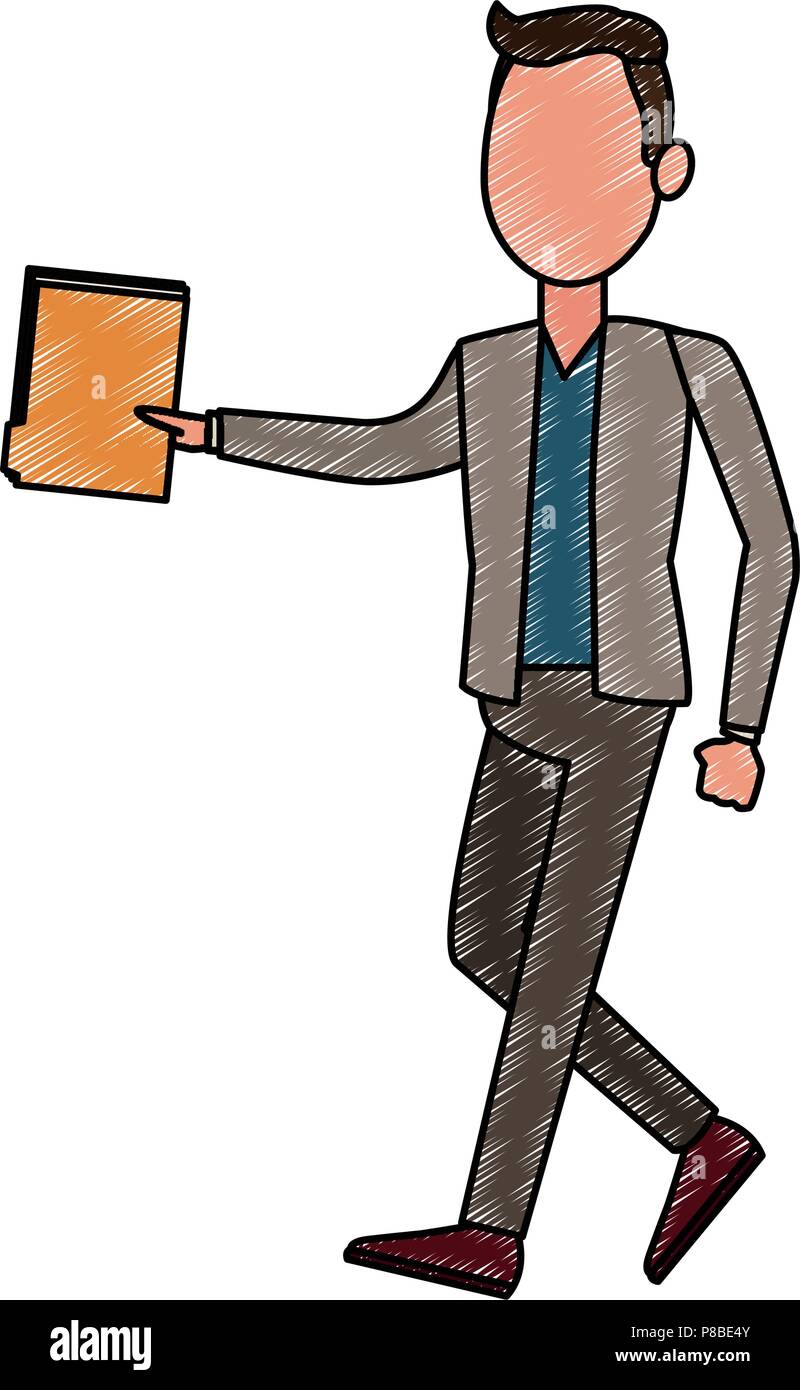 Businessman with document scribble Stock Vector Image & Art - Alamy