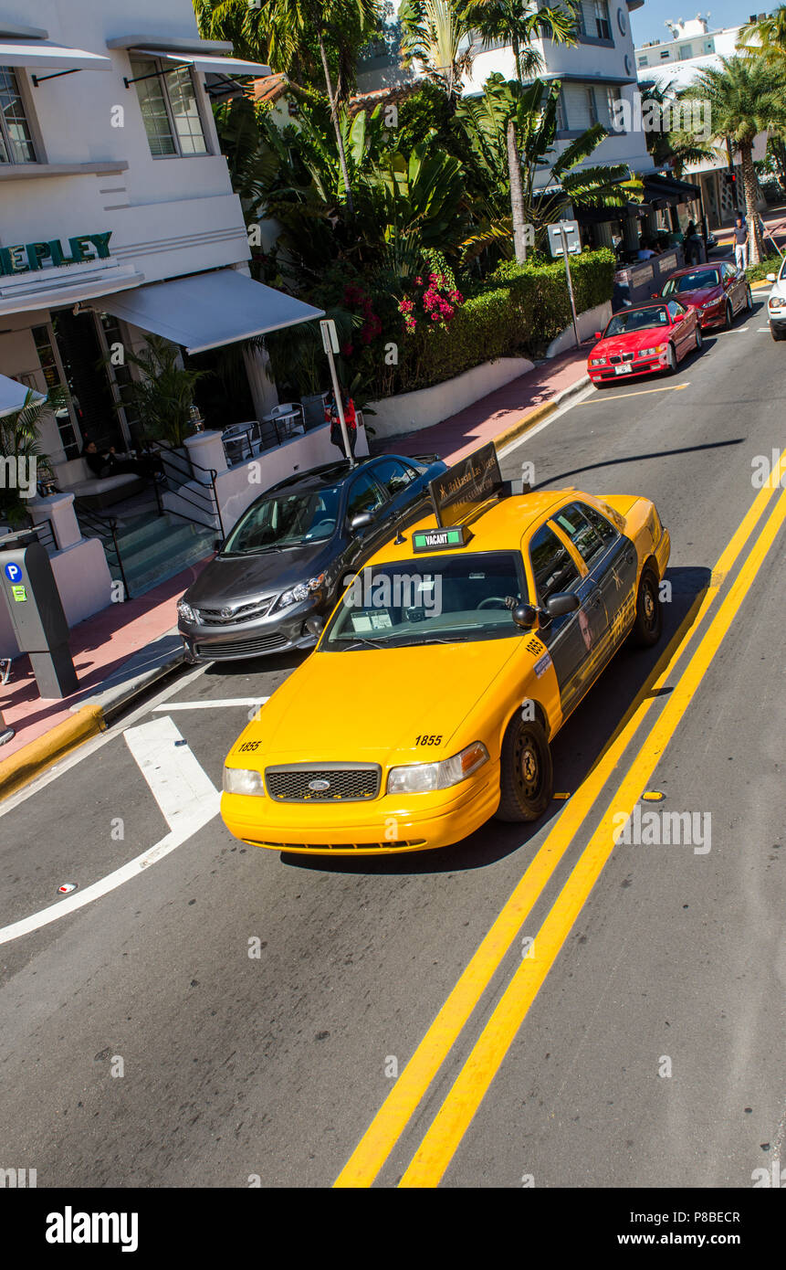Miami beach florida taxi cab hi-res stock photography and images - Alamy