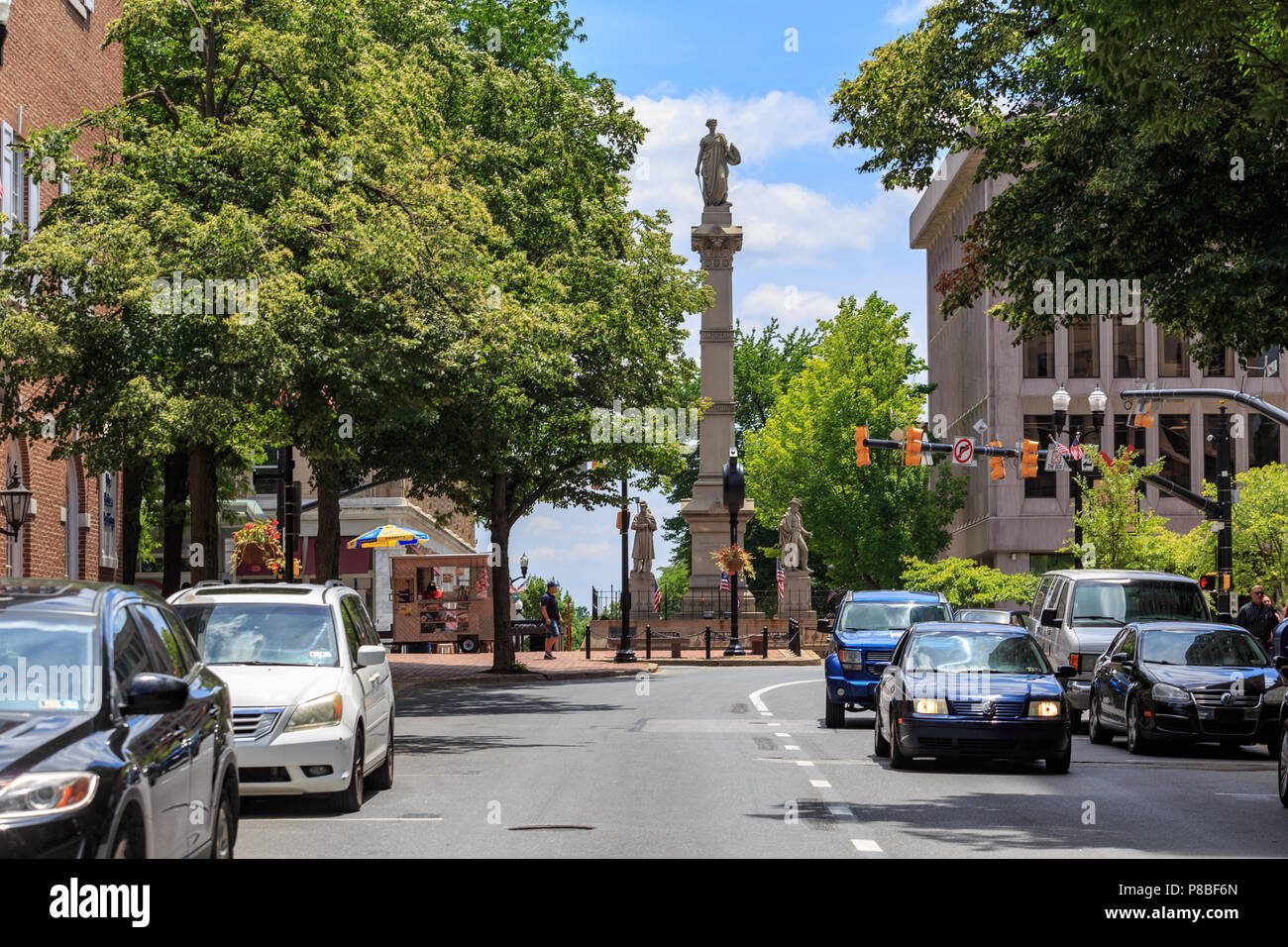 Lancaster, PA, USA - June 25, 2018: Penn Square in the downtown area of ...