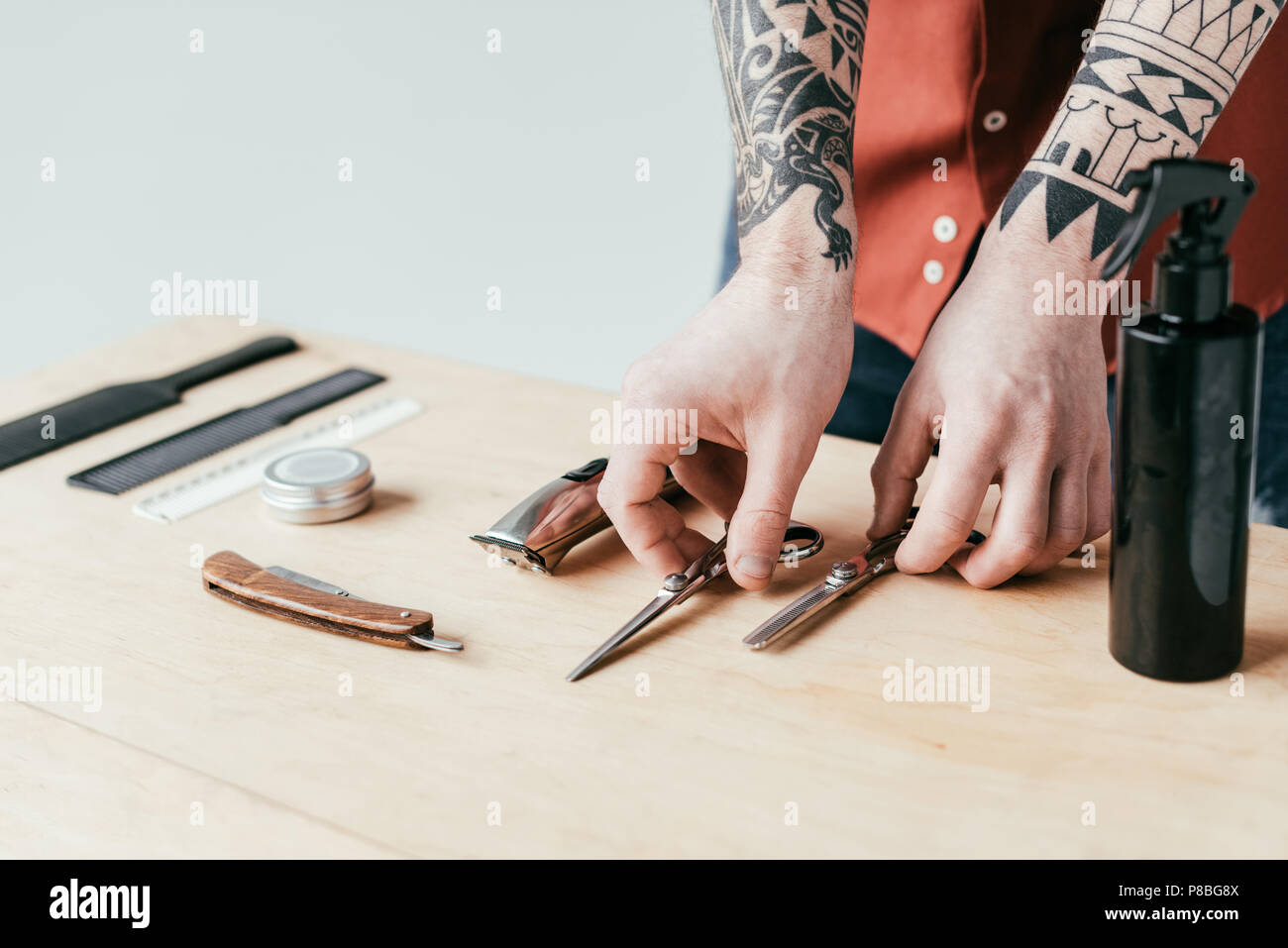 Male hands putting on table hi-res stock photography and images - Alamy