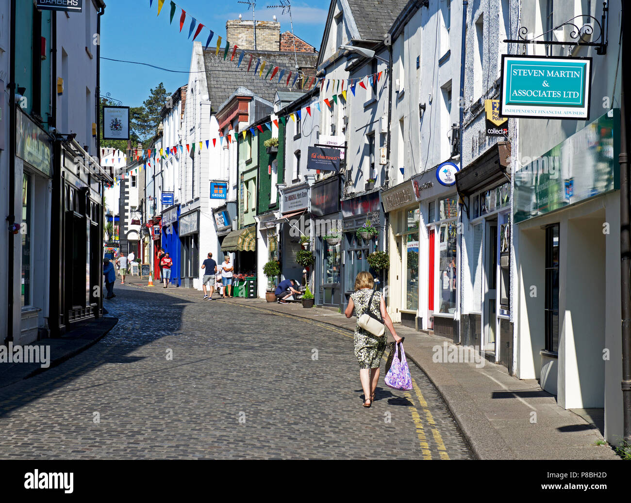 Cobbled street in Ulverston, South Lakeland, Cumbria, England UK Stock ...