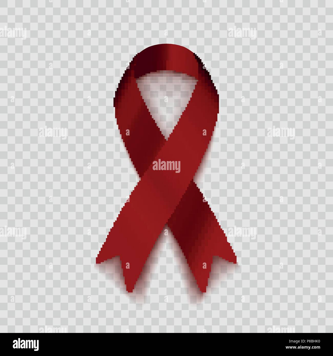Stock vector illustration dark red ribbon Isolated on transparent ...