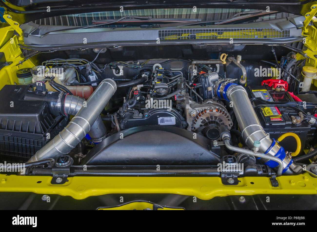 Details on car engine Stock Photo - Alamy