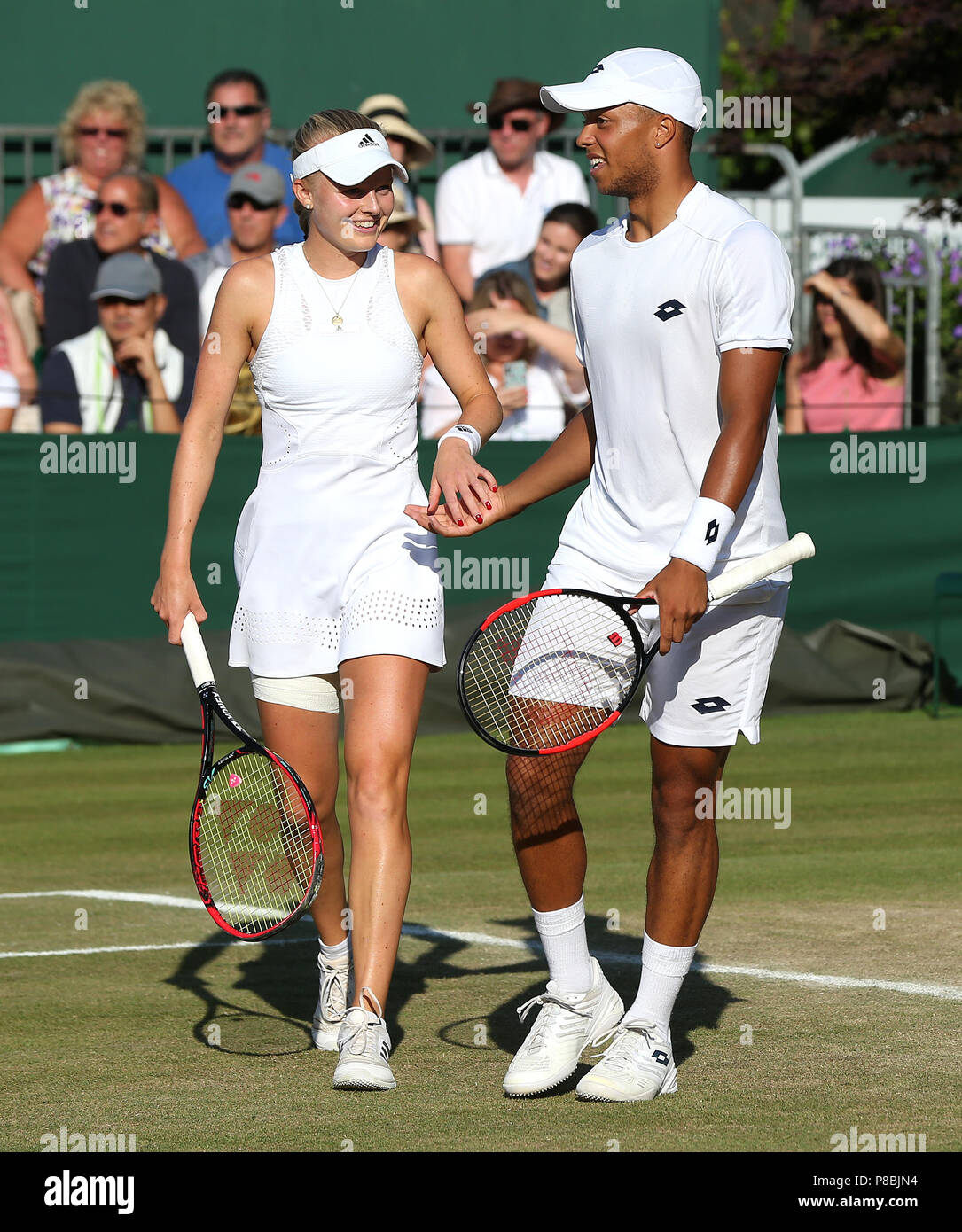 Harriet Dart and Jay Clarke during the doubles on day eight of the ...