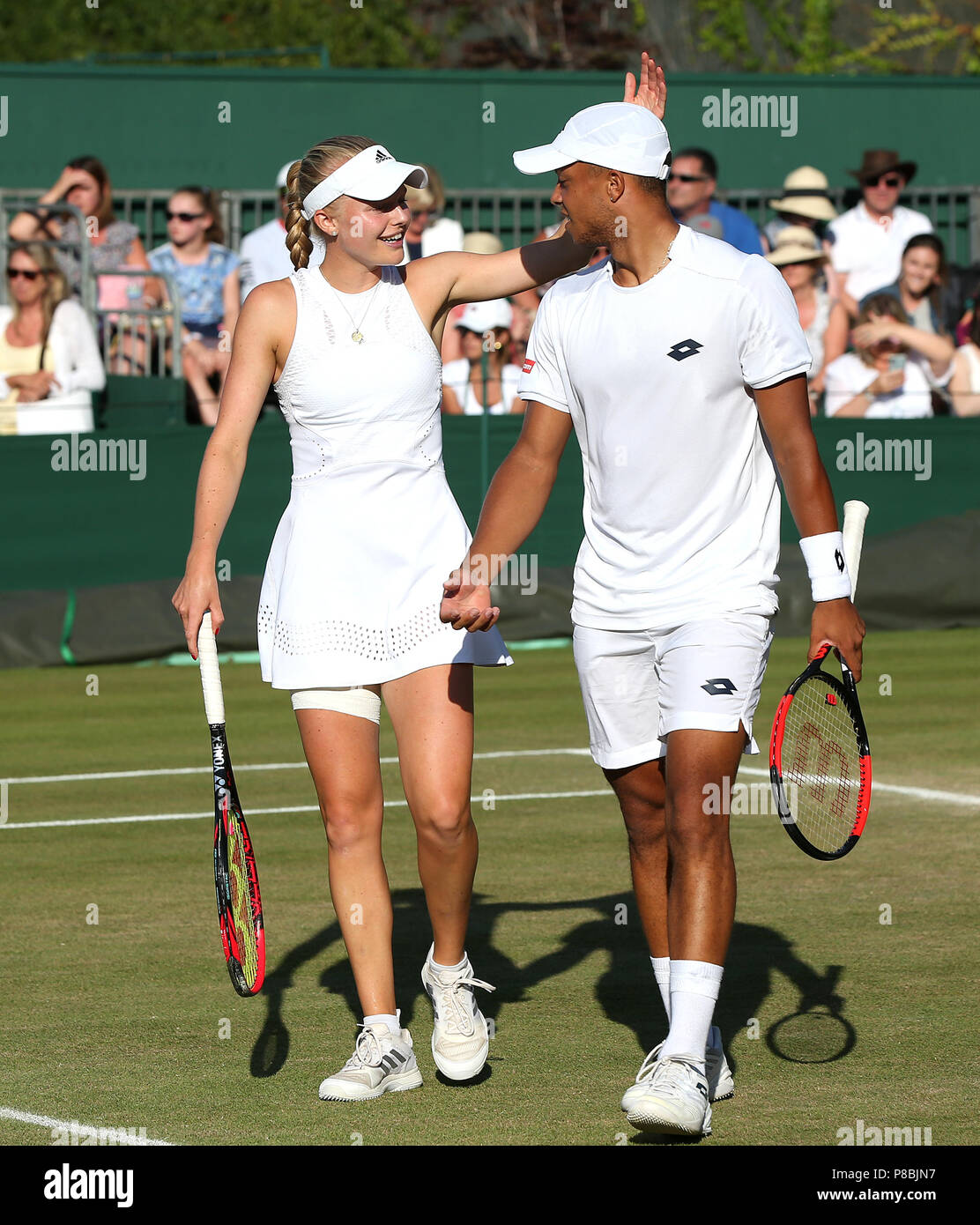 Harriet Dart and Jay Clarke during the doubles on day eight of the ...