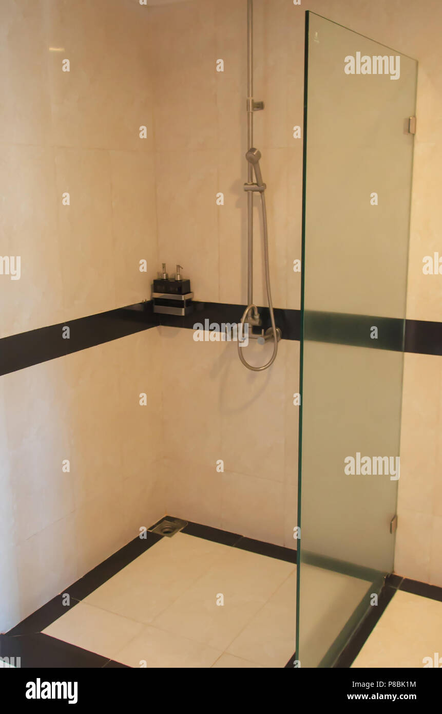 Modern interior bathroom shower Stock Photo - Alamy
