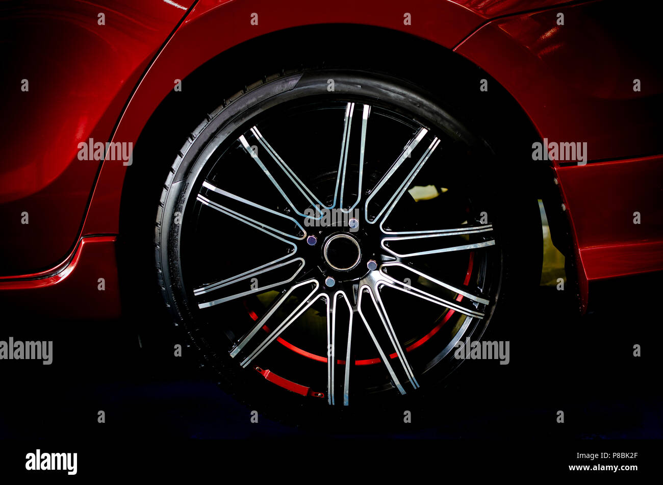Luxury alloy wheel in close-up as an automotive Stock Photo - Alamy