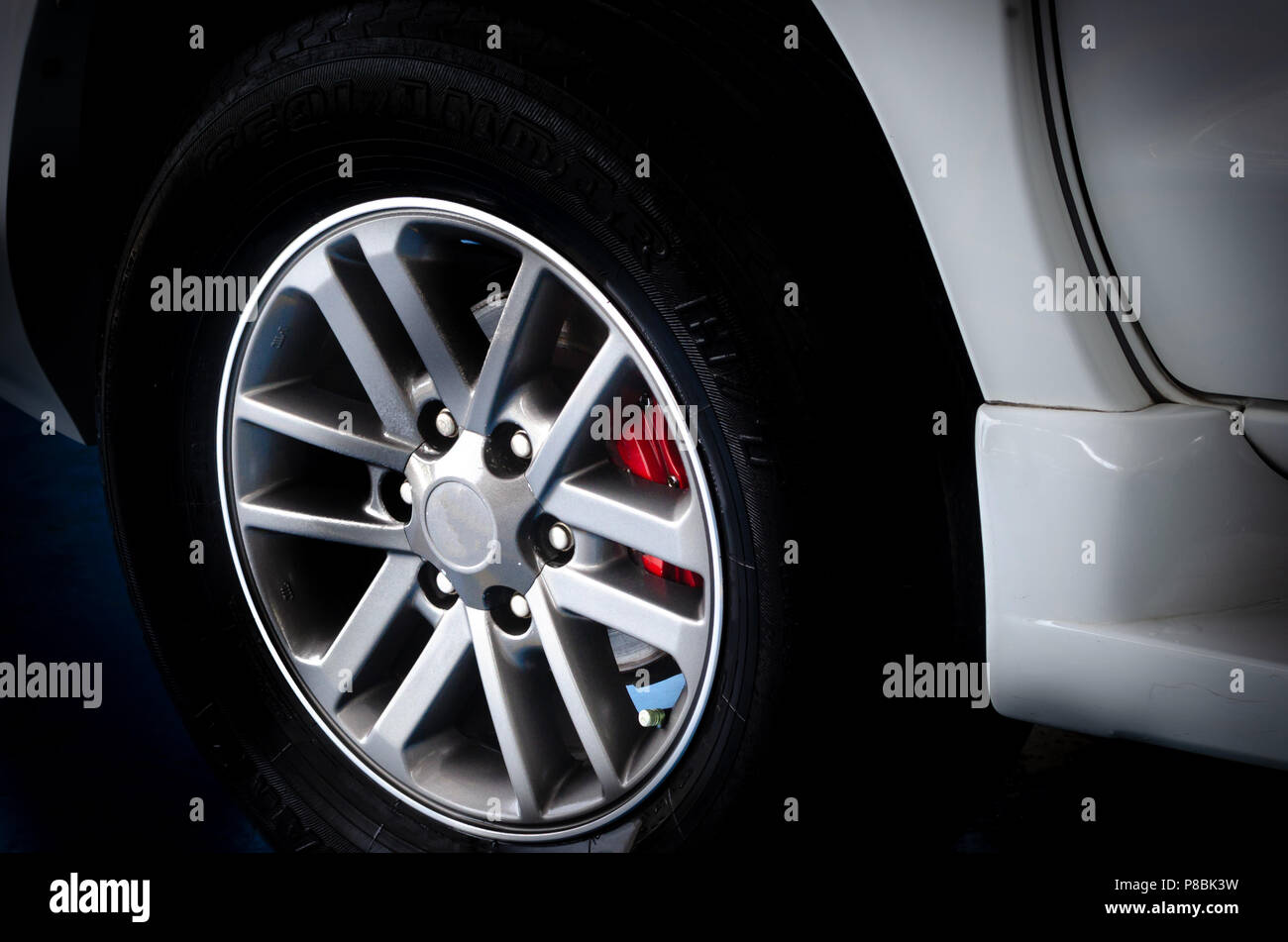 Luxury alloy wheel in close-up as an automotive Stock Photo - Alamy