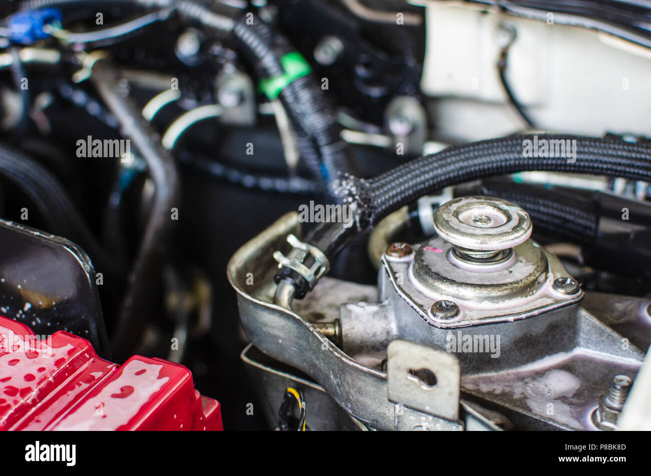 Details on car engine Stock Photo - Alamy