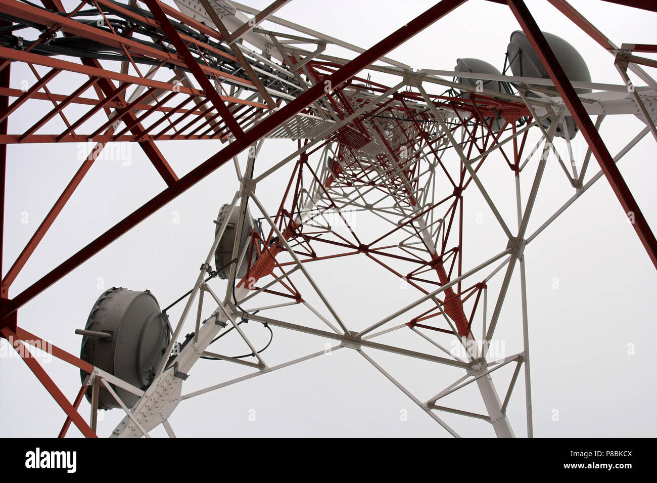 Big communication tower view from the base Stock Photo - Alamy