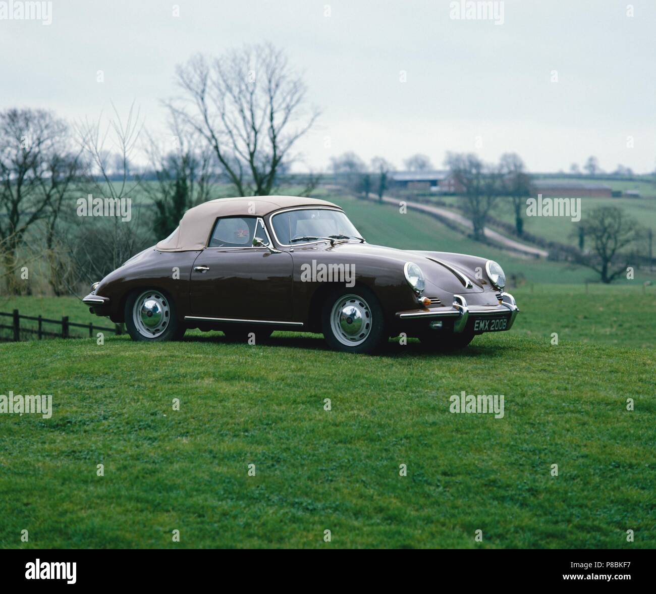 Porsche 356C convertible 1969 model in countryside setting showing ...