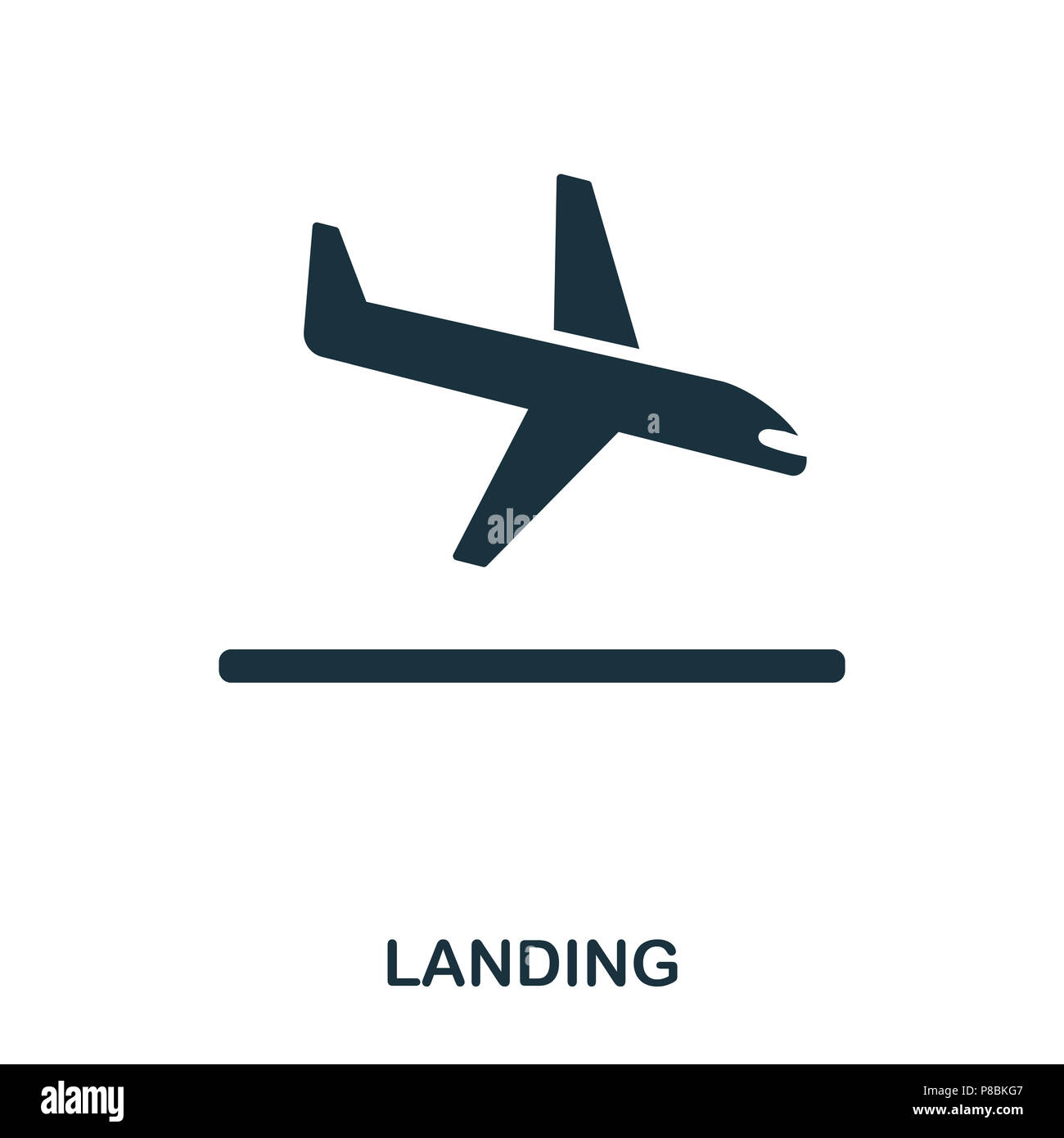 Landing icon. Line style icon design. UI. Illustration of landing icon ...