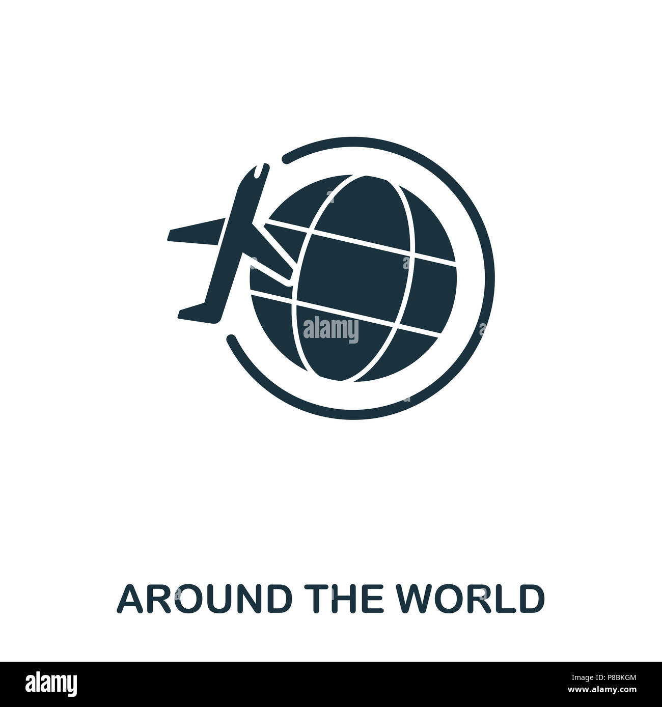 Around The World icon. Line style icon design. UI. Illustration of ...