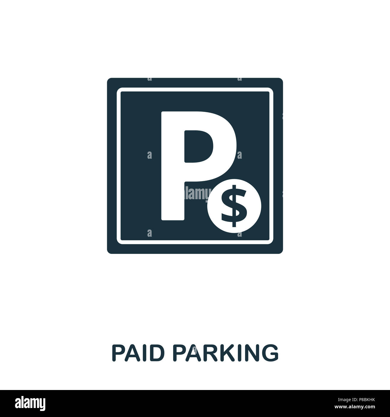 Paid Parking icon. Line style icon design. UI. Illustration of paid ...