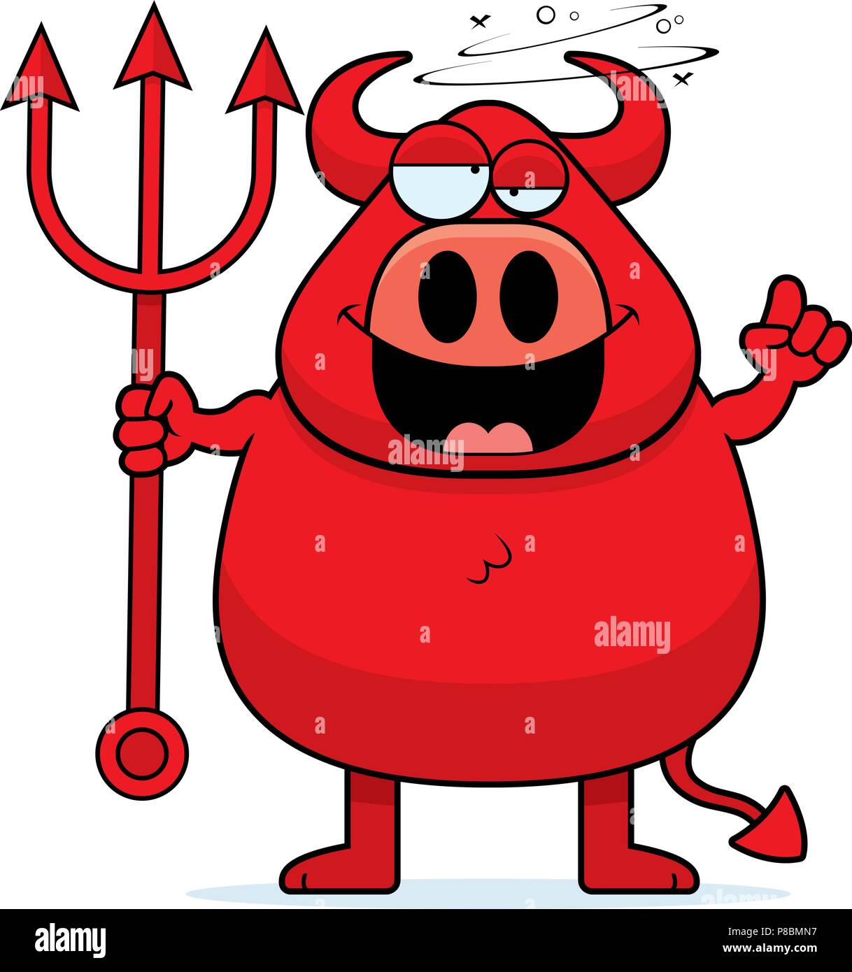 A cartoon illustration of a devil looking drunk Stock Vector Image ...