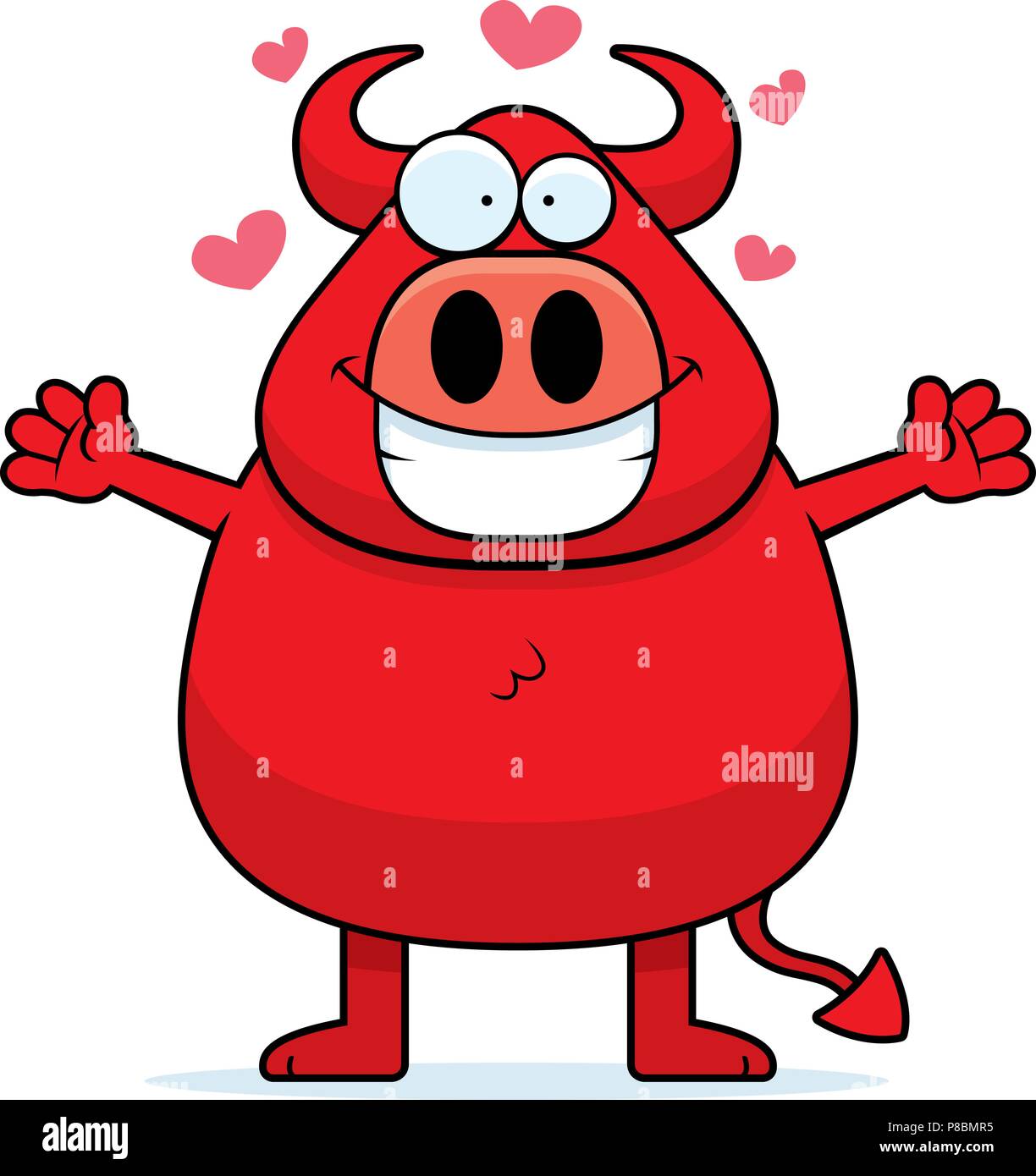 A cartoon illustration of a devil ready to give a hug Stock Vector ...