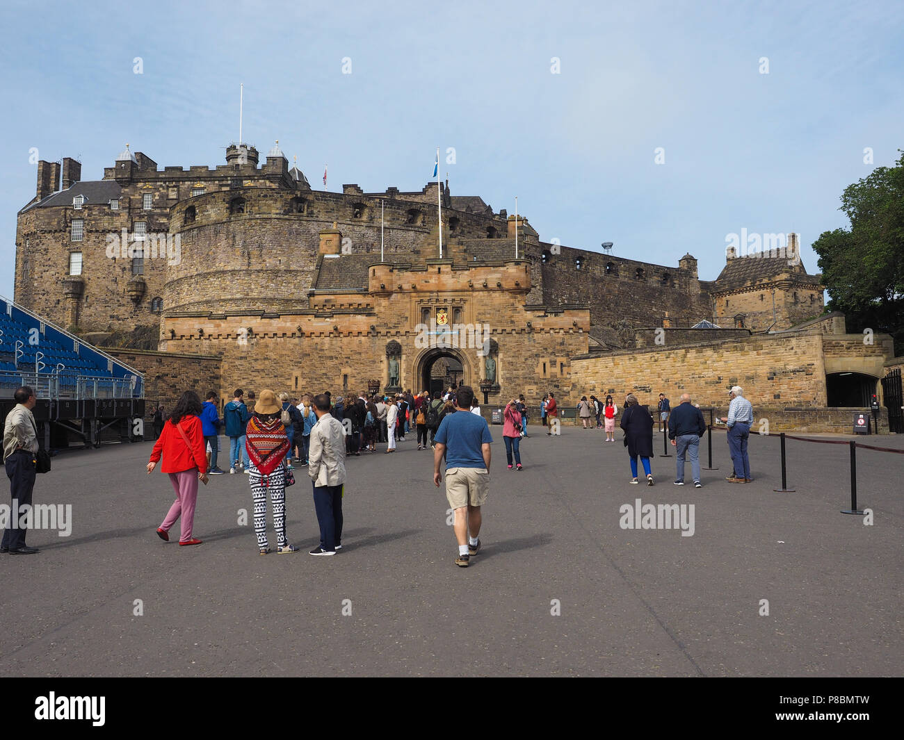 EDINBURGH, UK - CIRCA JUNE 2018: Tourists visiting Edinburgh castle ...