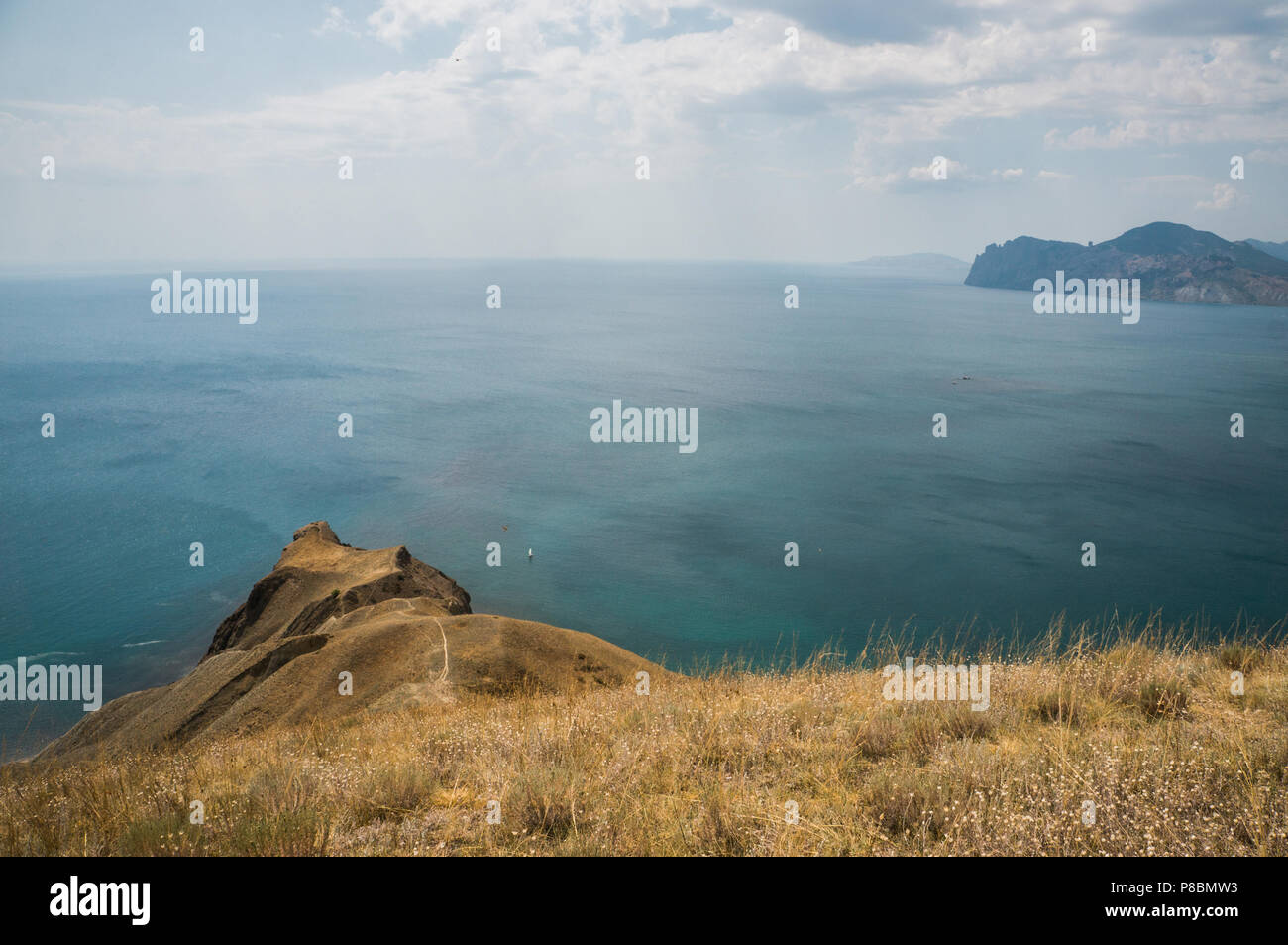 beautiful scenic landscape with cliff and sea Stock Photo - Alamy