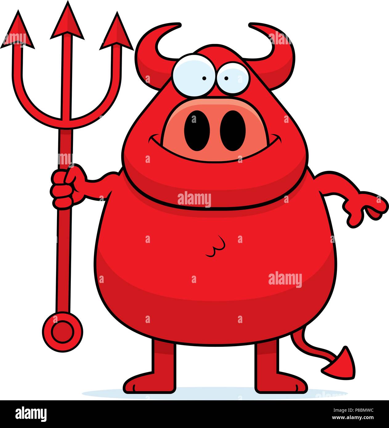 A cartoon illustration of a devil looking happy Stock Vector Image ...