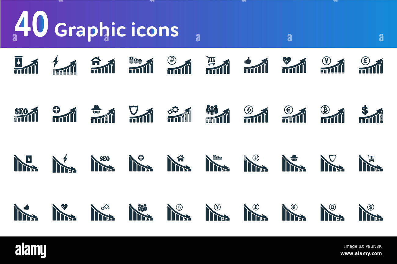 Graphic icons set. UI and UX. Premium quality symbol collection. Graphic icon set simple ...