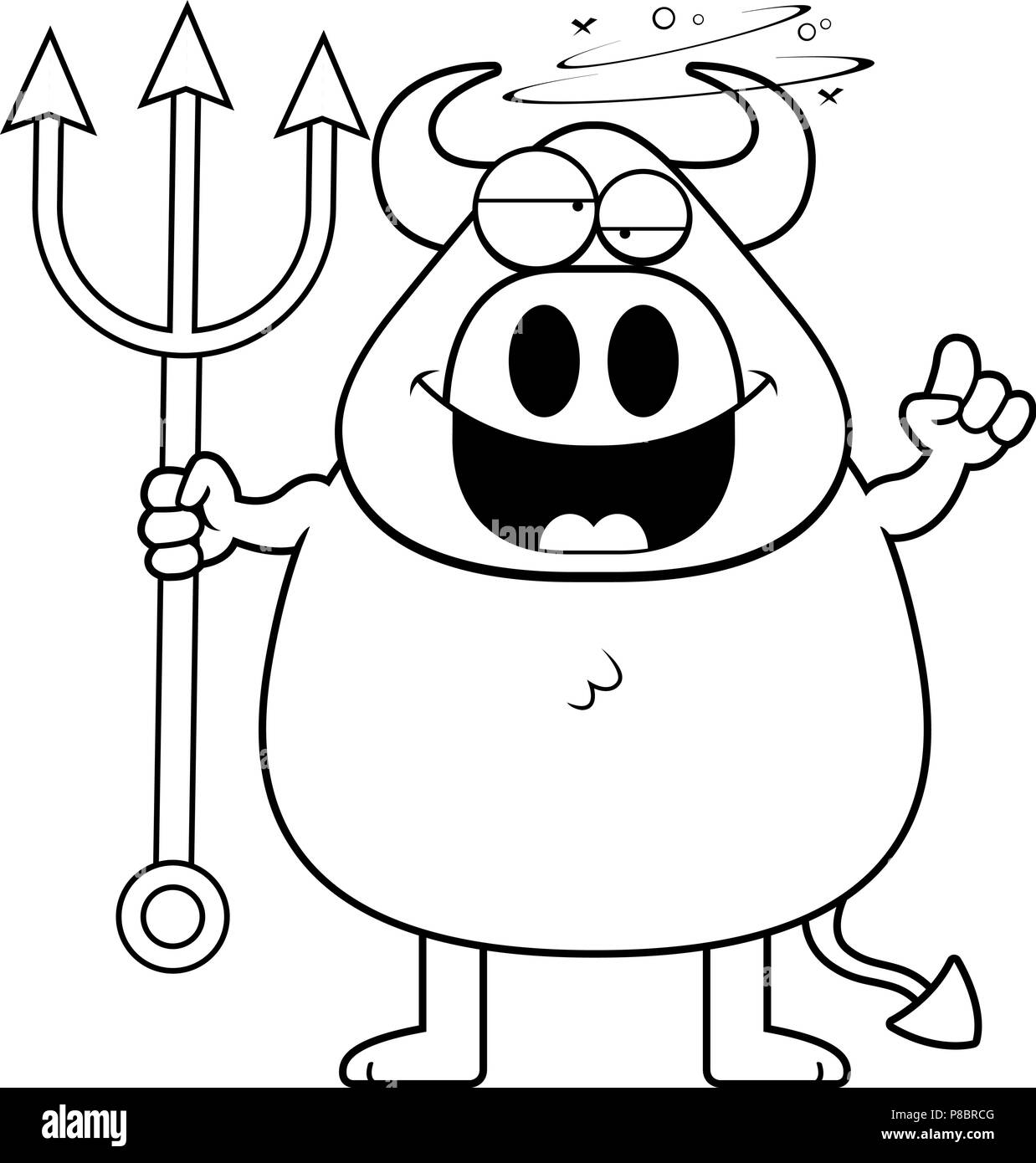 A cartoon illustration of a devil looking drunk Stock Vector Image ...