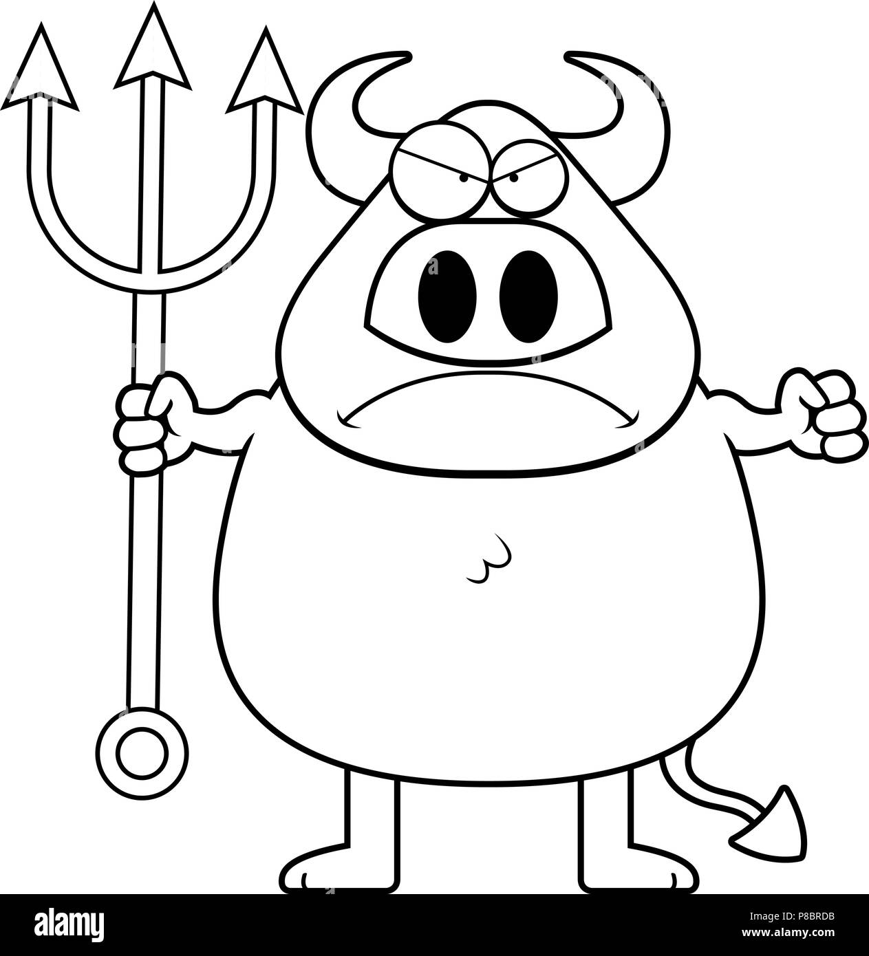 A cartoon illustration of a devil looking angry Stock Vector Image ...