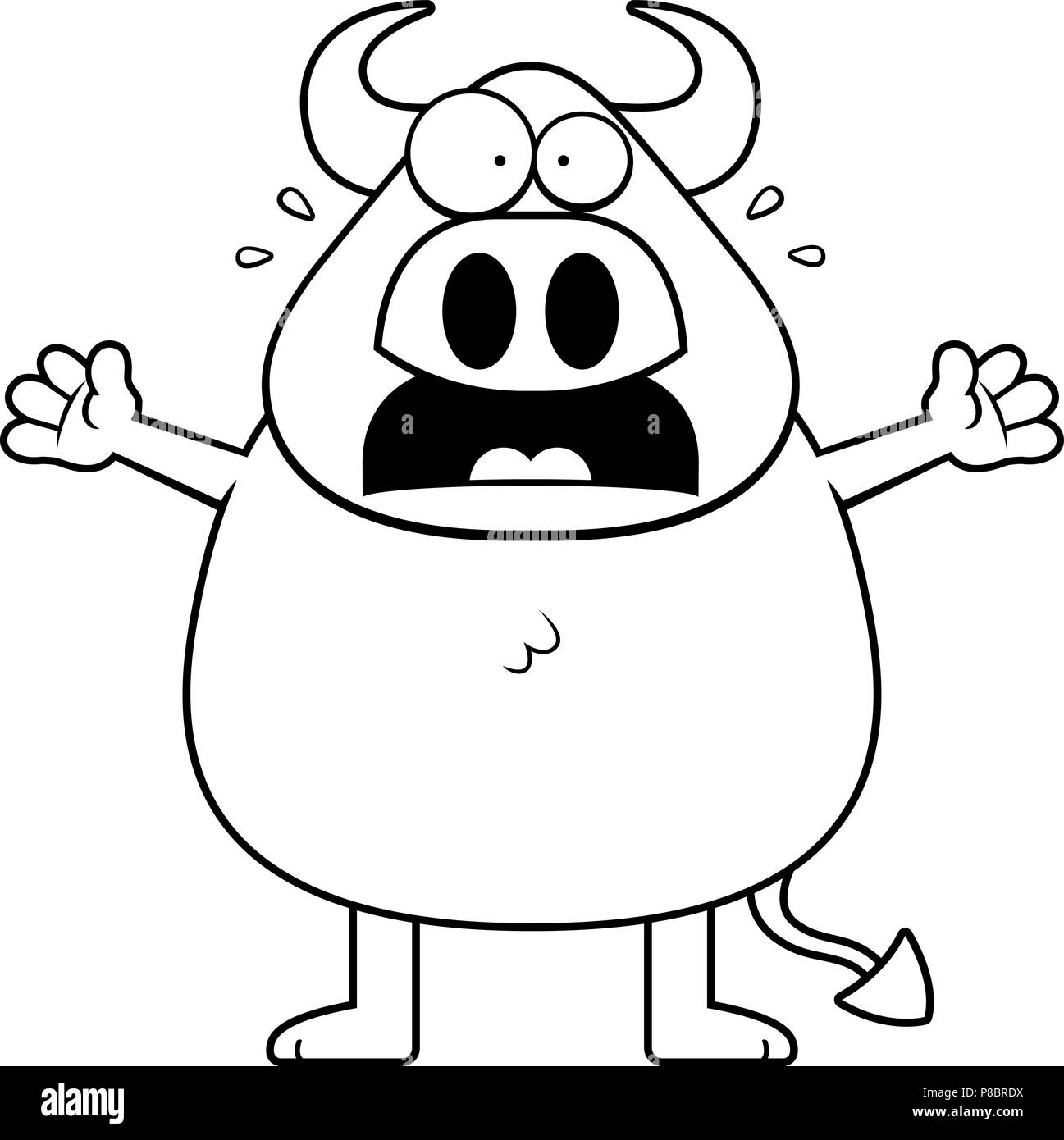 A cartoon illustration of a devil looking scared Stock Vector Image ...