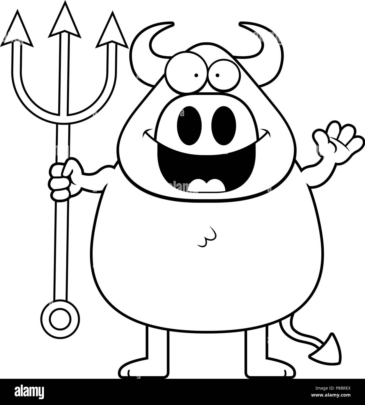 A cartoon illustration of a devil waving Stock Vector Image & Art - Alamy