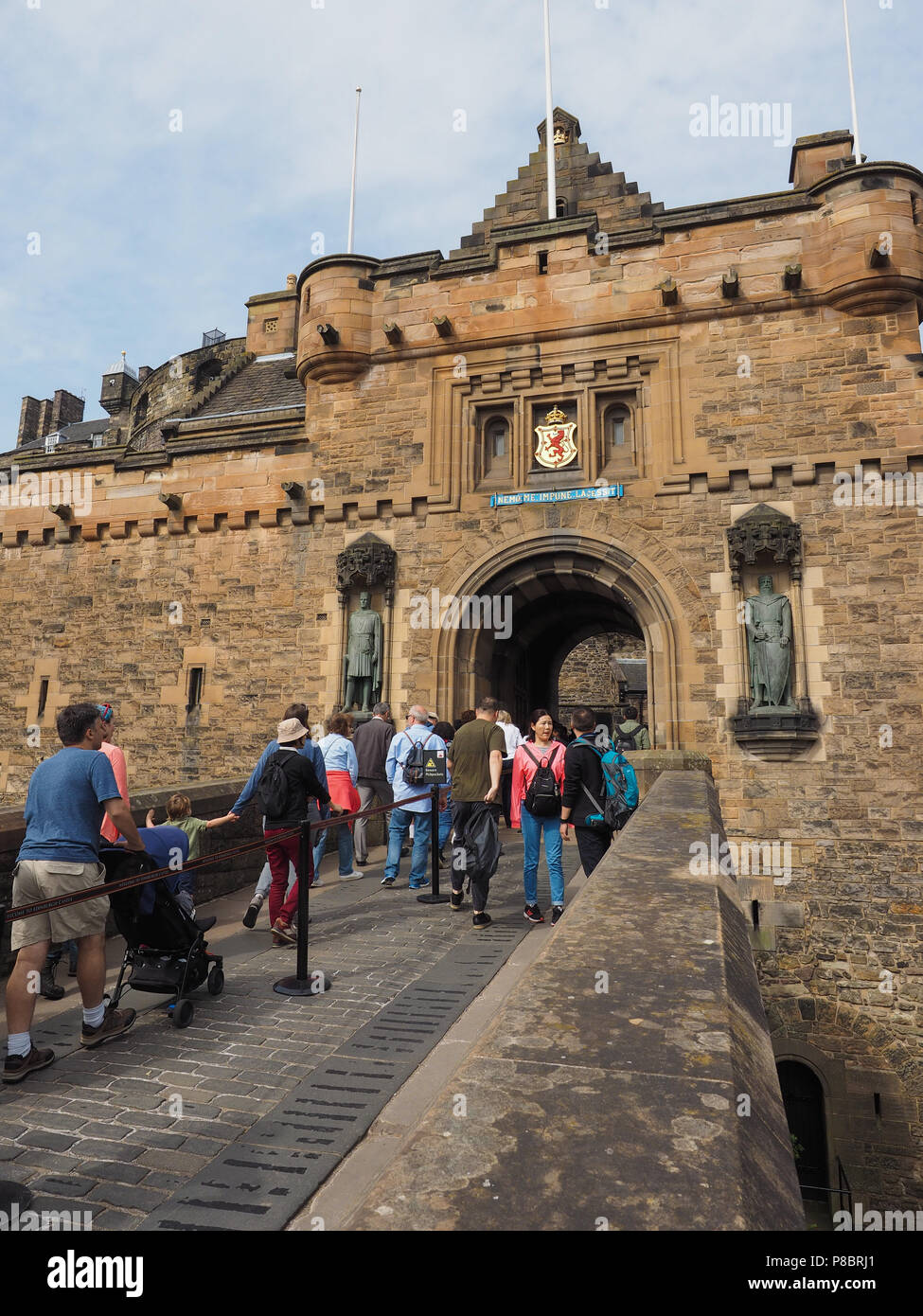 EDINBURGH, UK - CIRCA JUNE 2018: Tourists visiting Edinburgh castle ...