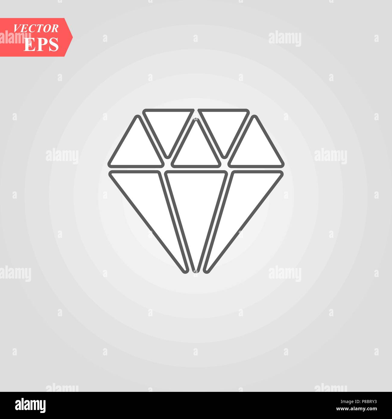 Diamond line icon, outline vector sign, linear style pictogram isolated ...