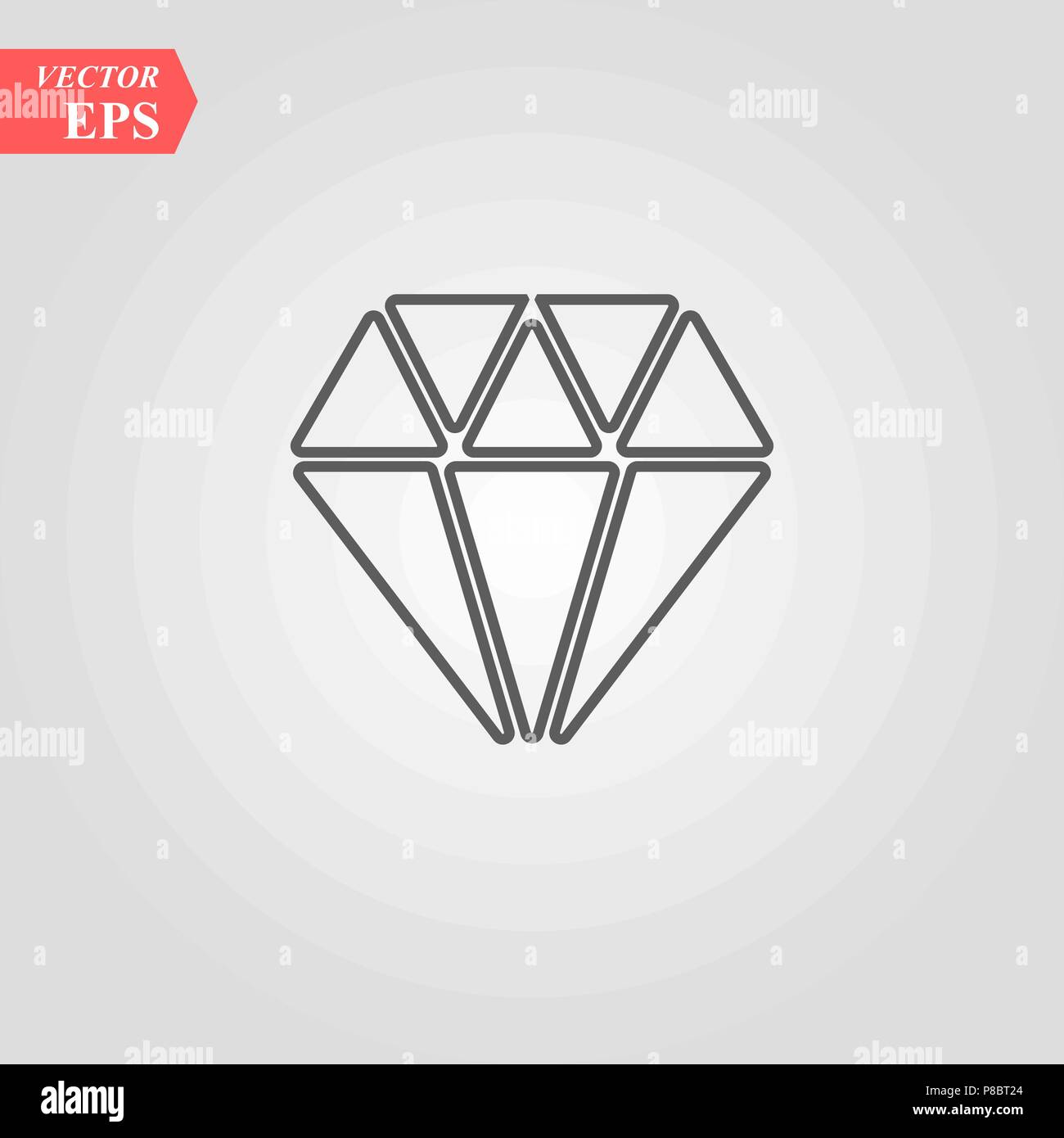 Outline diamond icon illustration isolated vector sign symbol Stock ...