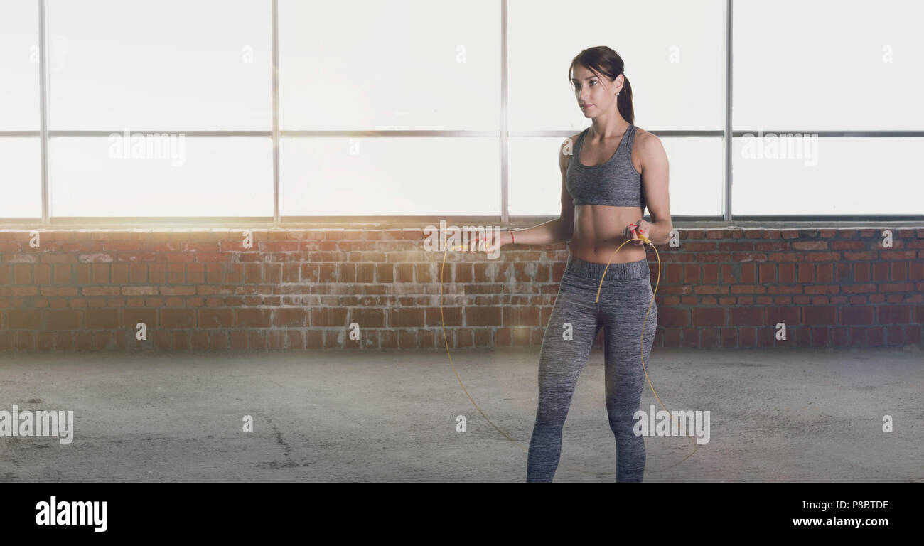 Athlete doing exercise rope in hi-res stock photography and images - Alamy