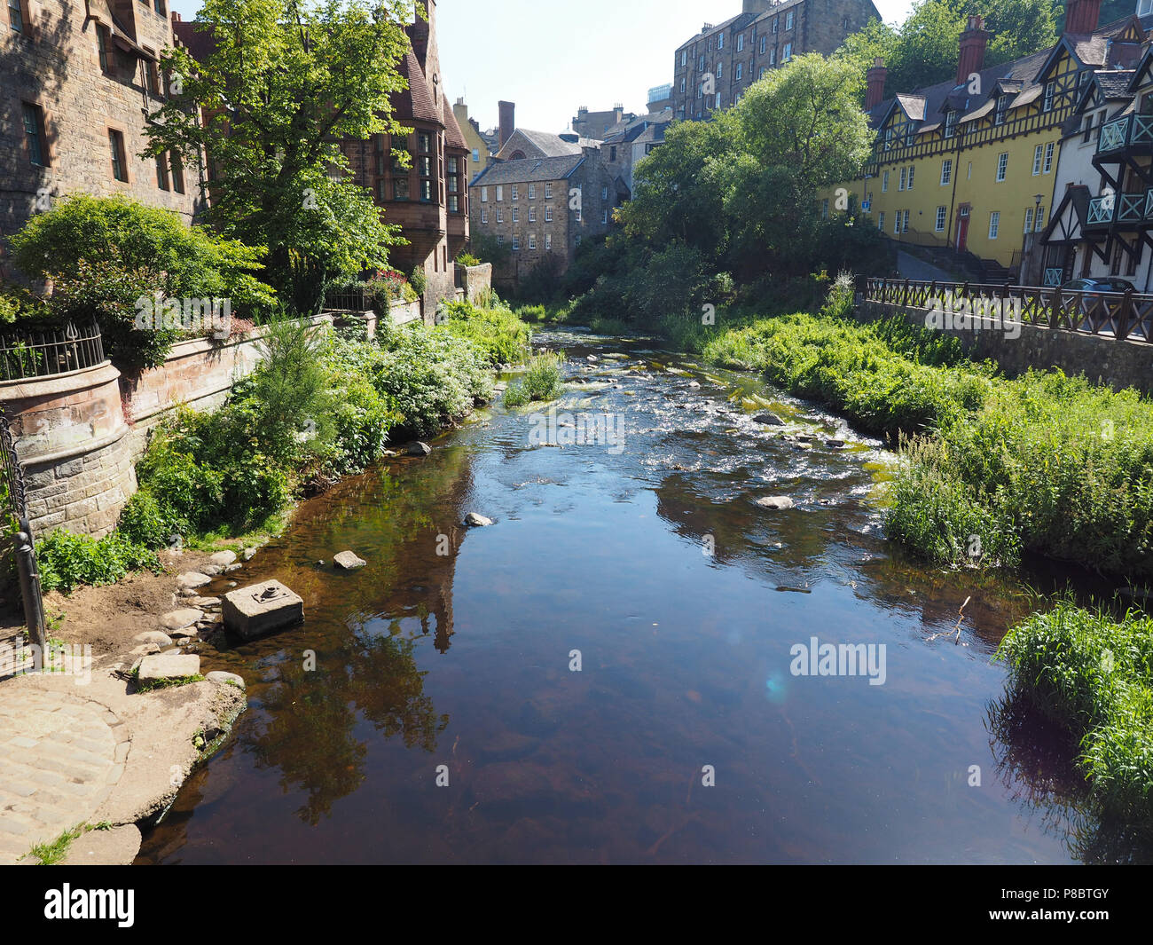 The Water of Leith river in Dean village in Edinburgh, UK Stock Photo ...