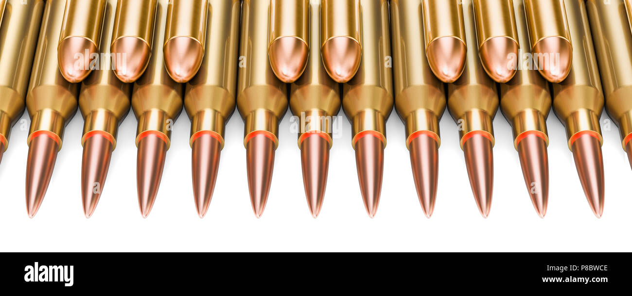 Bullets as piano keys, 3D rendering isolated on white background Stock ...