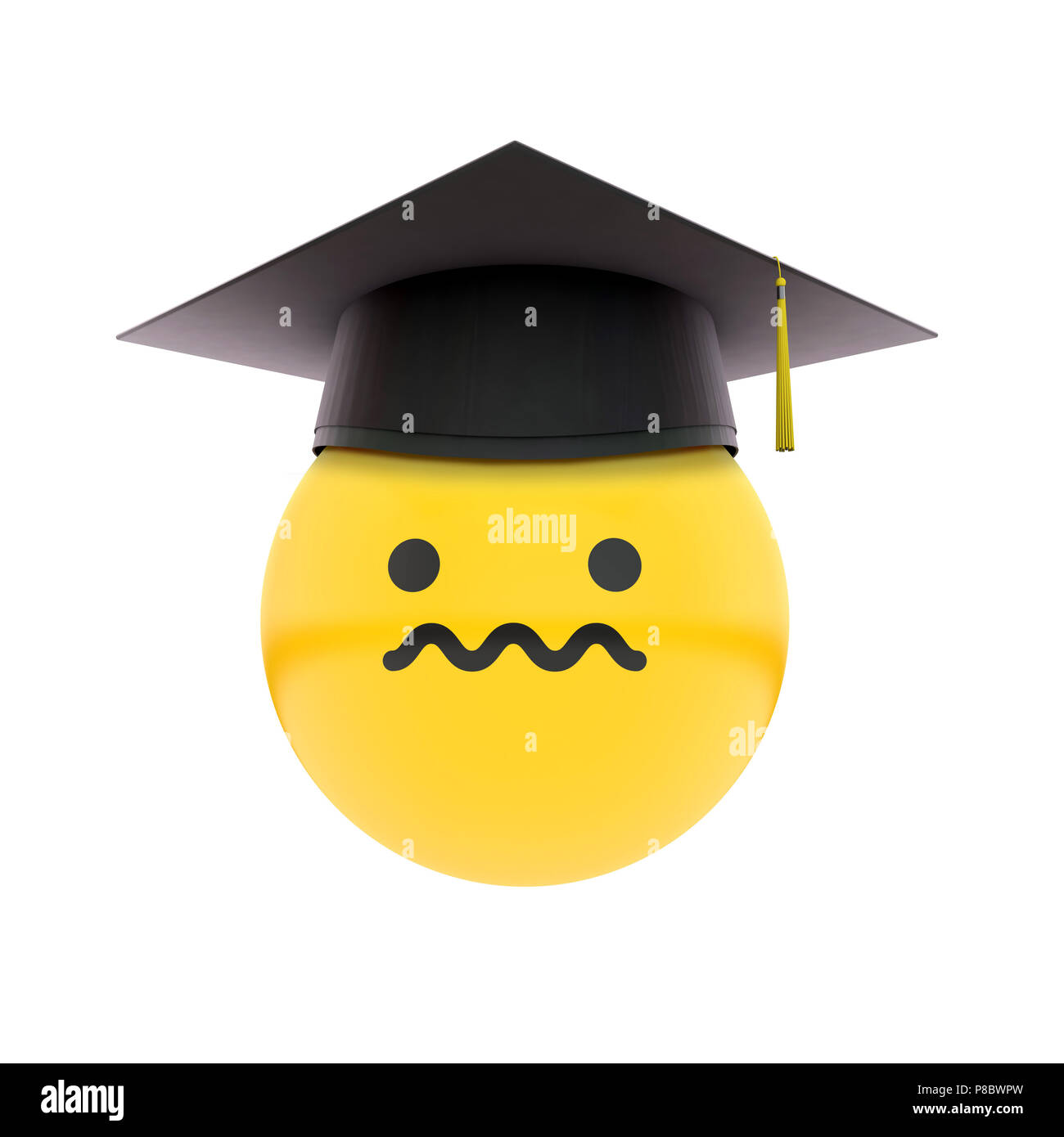 Graduation emoji wearing a traditional graduation cap. Education ...