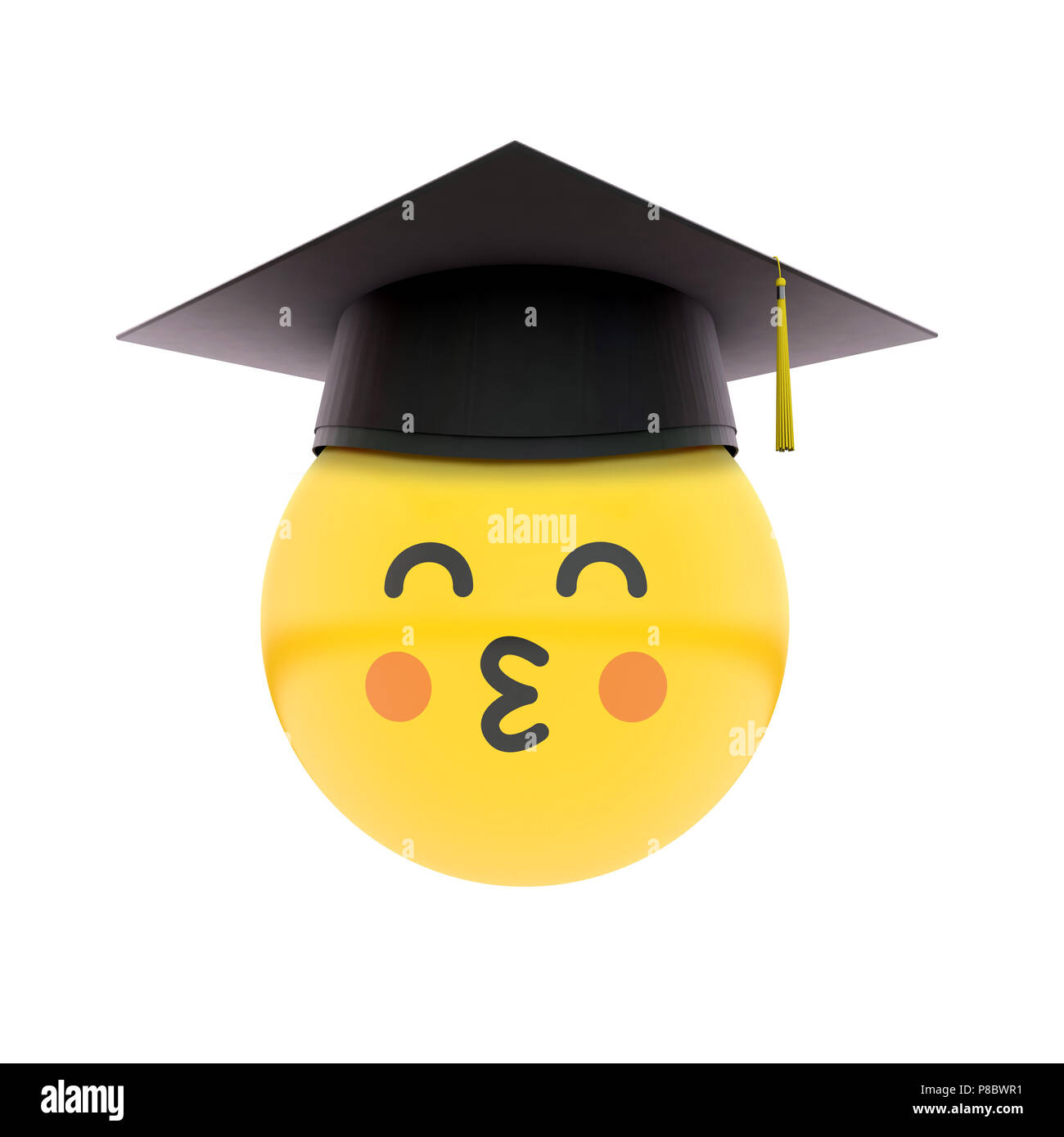 Graduation emoji wearing a traditional graduation cap. Education ...