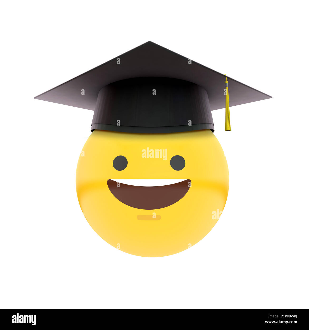 Graduation emoji wearing a traditional graduation cap. Education ...
