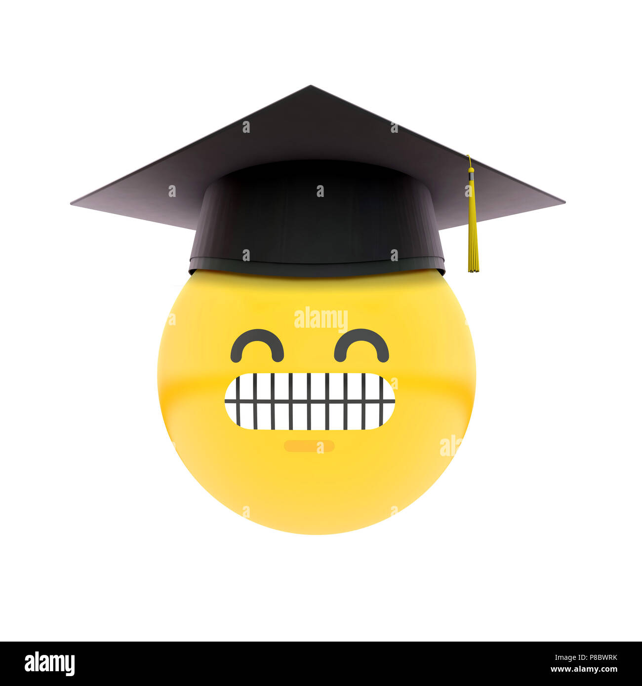Graduation emoji wearing a traditional graduation cap. Education ...