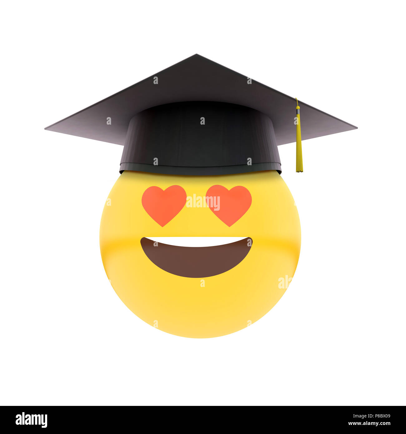Graduation emoji wearing a traditional graduation cap. Education ...